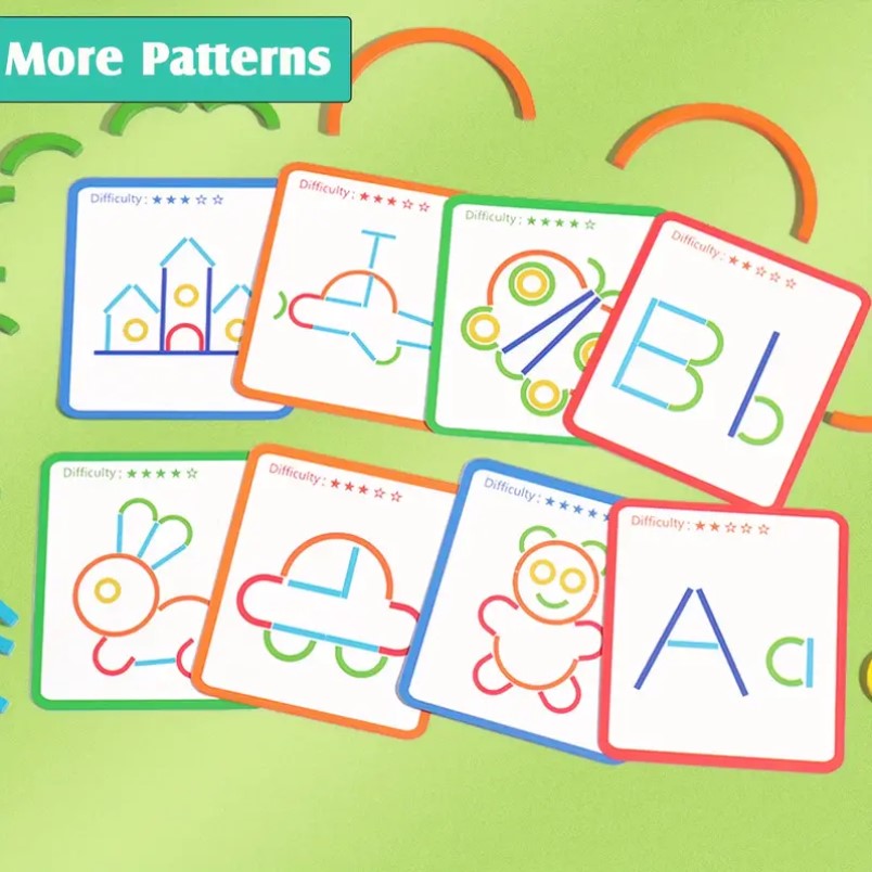 Jeu de Construction de Motifs de Lettres - Montessori Enfant – Pop Art ...